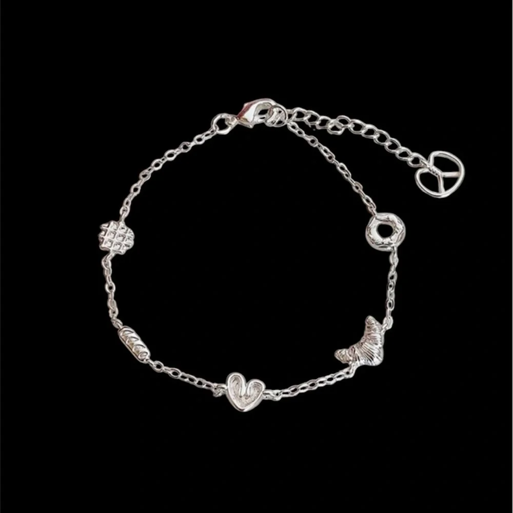 Jewelry | S925 Silver Bread Donut Bracelet Croissant Pretzel Creative ...